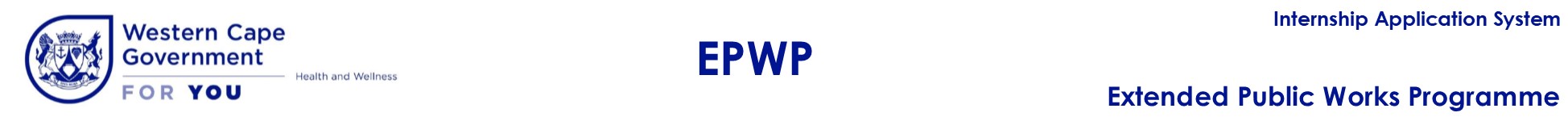 Welcome - Department of Health EPWP System